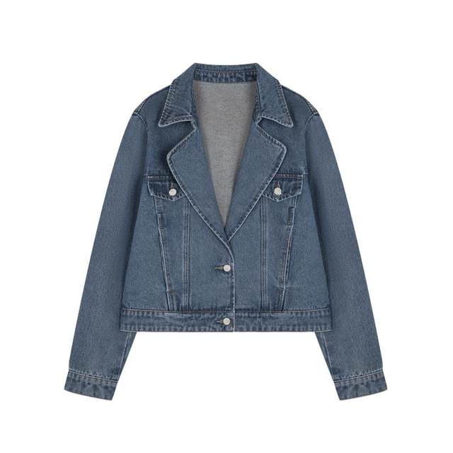 Mohan Yimei casual loose versatile fashionable lapel work denim jacket ...