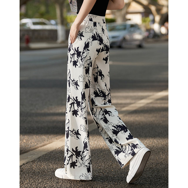 Mo Yan Yimei's elegant print print pants 24 summer new fashion ...