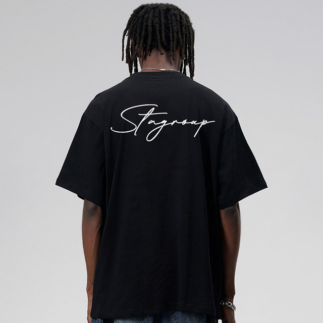 STA national fashion brand retro printed logo pure cotton short-sleeved ...