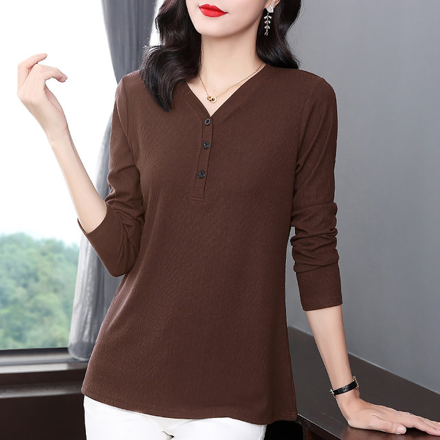 Pure cotton long -sleeved T -shirt women Spring and Autumn 2023 new ...
