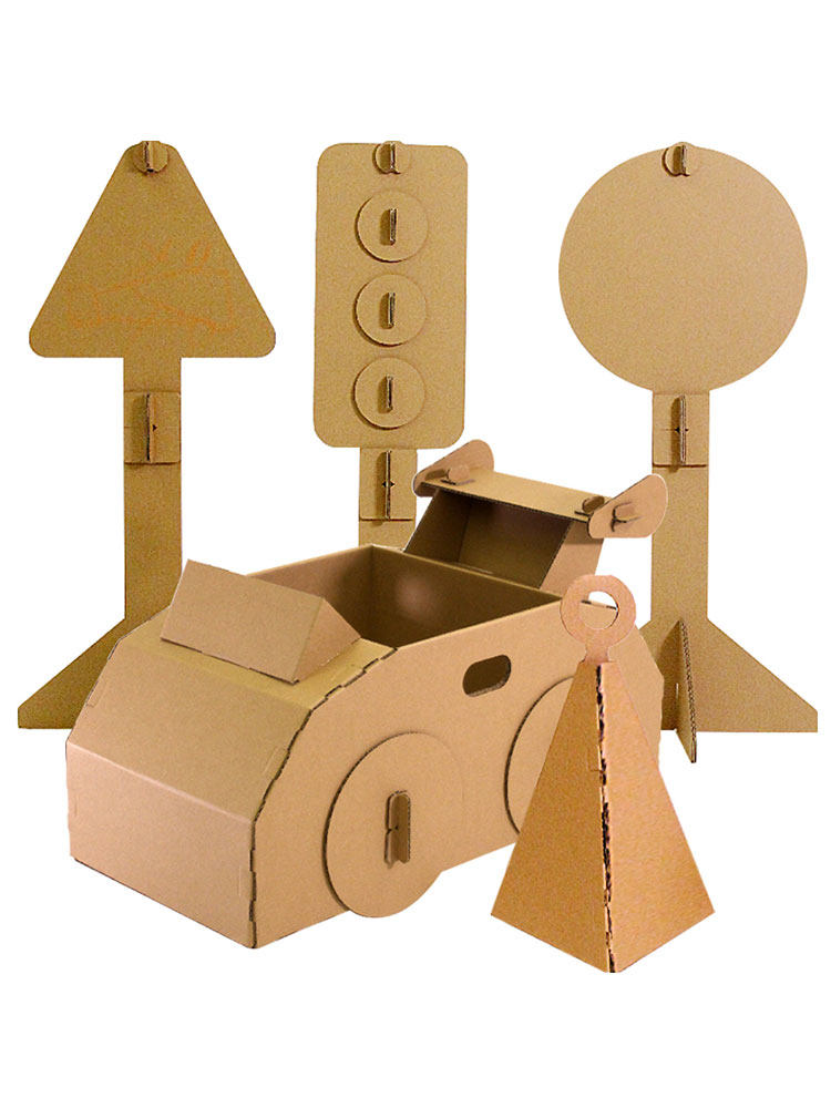 Kartonnen Auto DIY Kit - Politie, Brandweerauto, Ambulance