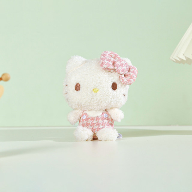 Japanese hellokitty genuine sweet plaid Hello Kitty kt cat doll doll ...