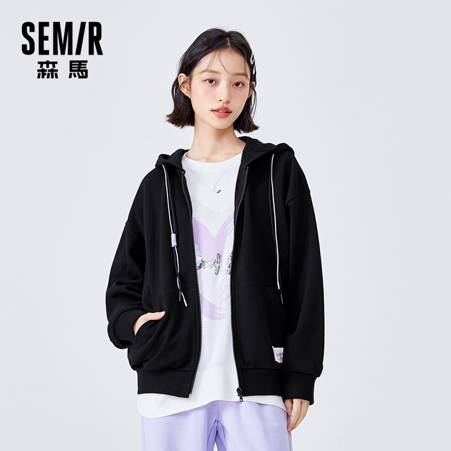 Semir jacket women's spring and autumn new casual solid color cardigan ...