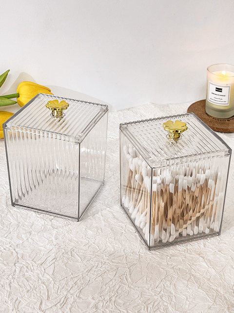 Light luxury cotton swab cosmetics cotton box storage box household ...