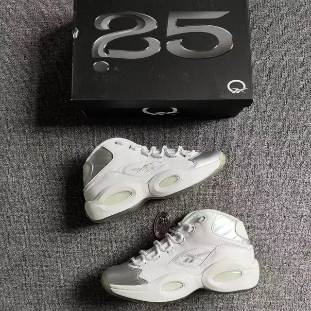 Reebok Iverson QUESTION MID 25th Anniversary Liquid Silver Classic ...