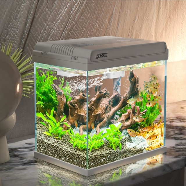 Jialu ultra-white fish tank self-circulating living room small desktop ...