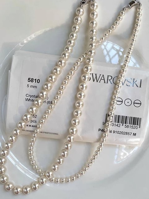 925 Yin Shijia Pearl Neck Chain Light Luxury French Falun Family Pearl ...