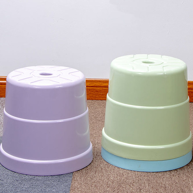 Small stool plastic bench household adult stool round stool thick anti ...