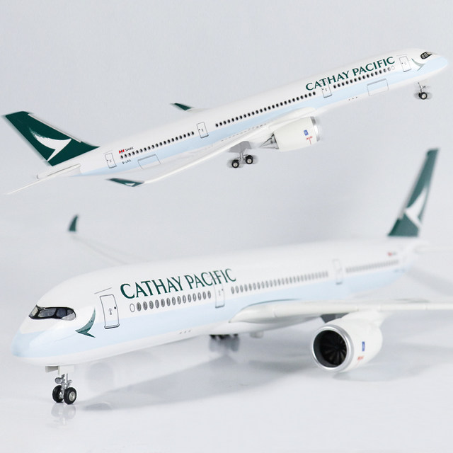 Large wheeled light aircraft model Cathay Pacific A350 simulated ...