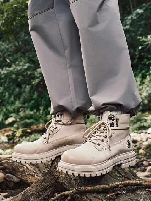Mark Wafi Martin Boots Men's Winter Leather Boots High-Enhanced Boots ...