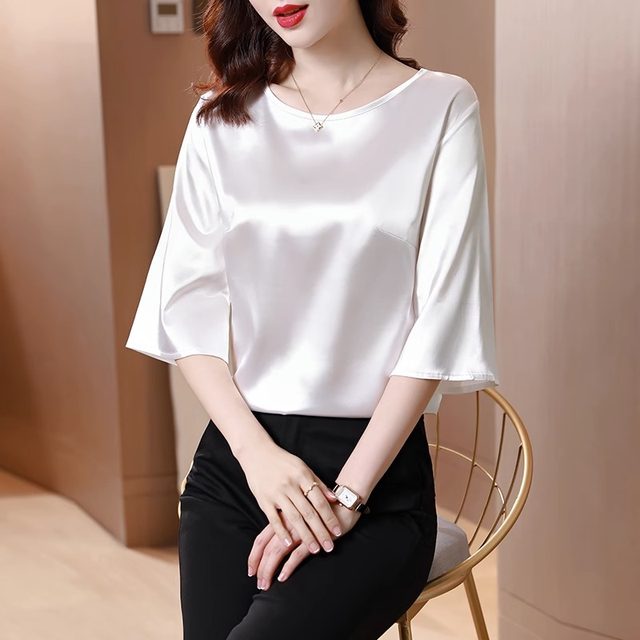 Hangzhou big brand heavyweight silk women's mulberry silk top summer ...