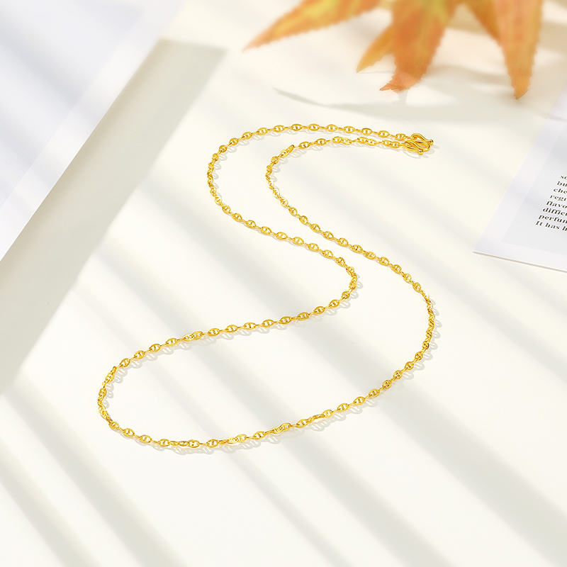 Chao Hongji Pig Nose Gold Necklace Foot Golden Clamp Chain Cervical Chain Stacking Simple and ...