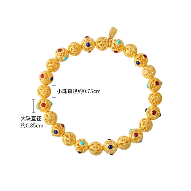 Chao Hongji Zhenjin Twelve Gold Enamel Bracelet Golden Hand Trim 5G ...