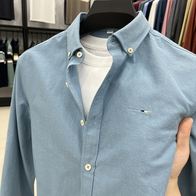 100% pure cotton ~ foreign trade shirt men's long-sleeved autumn middle ...