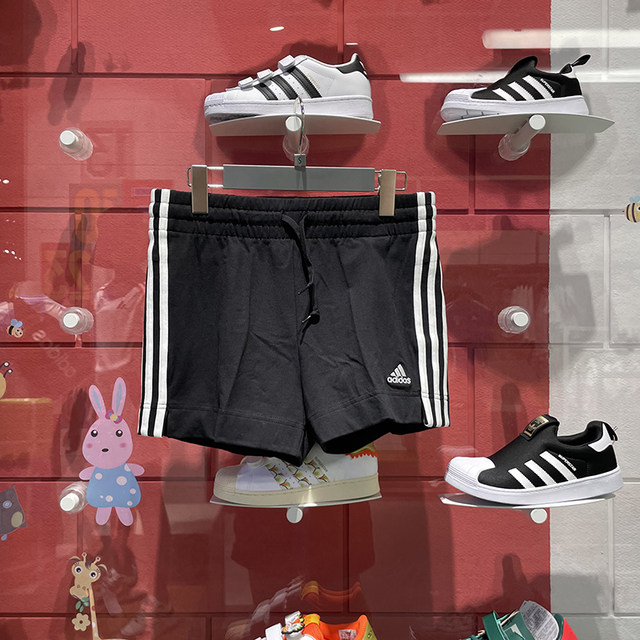 Adidas women's pants 2024 summer striped knitted cotton slim casual ...