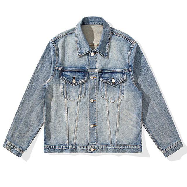Heavy Autumn and Winter Snowflake Denim Jacket Men's Short American ...