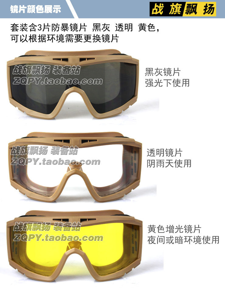 Military Locust Goggles Riot Lenses Set for Helmet, CS, and Cycling