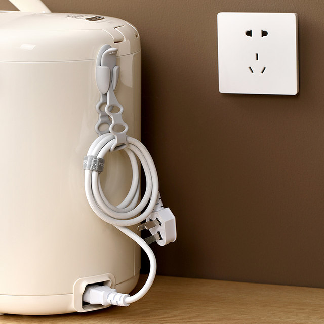 Punch-free plug wire holder charging data cable winder kitchen power ...
