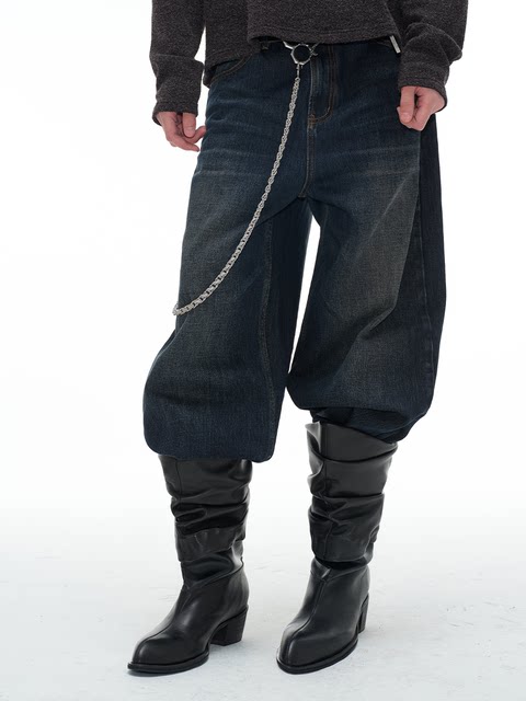 Jcaesar Knight Boots Pleated Lapel Knight Boots First Layer Cowhide Inner Goatskin Increase 5cm