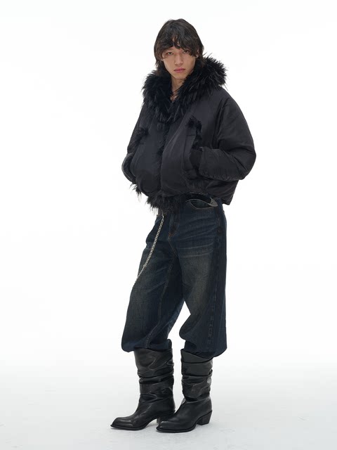 Jcaesar Knight Boots Pleated Lapel Knight Boots First Layer Cowhide Inner Goatskin Increase 5cm