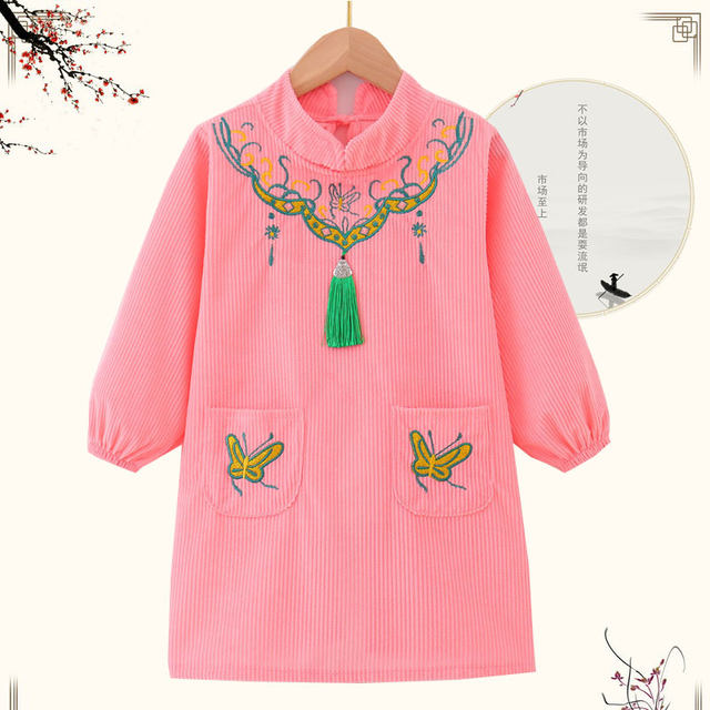 Children's smock waterproof girl baby food bib apron baby rice pocket ...