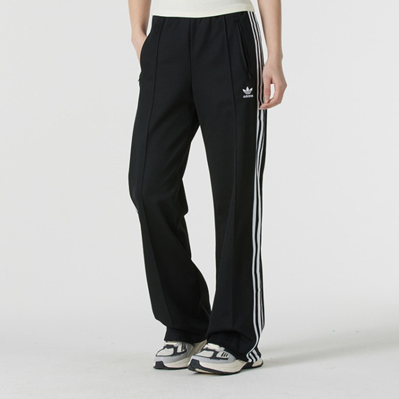 Adidas Clover Women's Pants 2025 Spring Three-Stripe Knitted Wide Leg ...