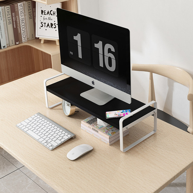 Desktop computer elevated desk storage rack monitor elevated rack base ...