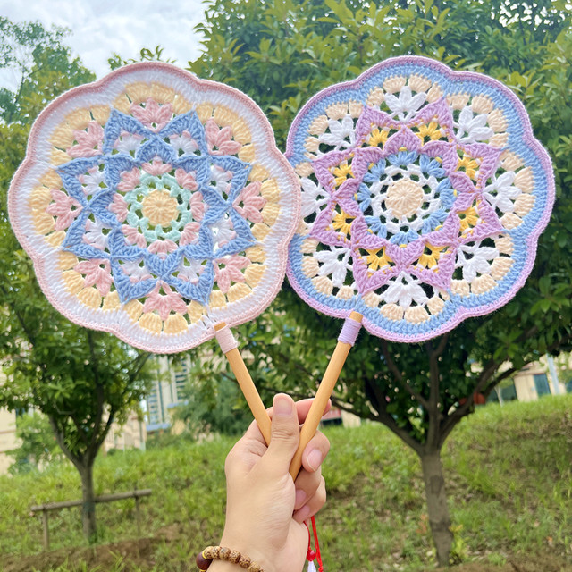 Wool crochet ancient-style round fan DIY material package hand-knitted ...