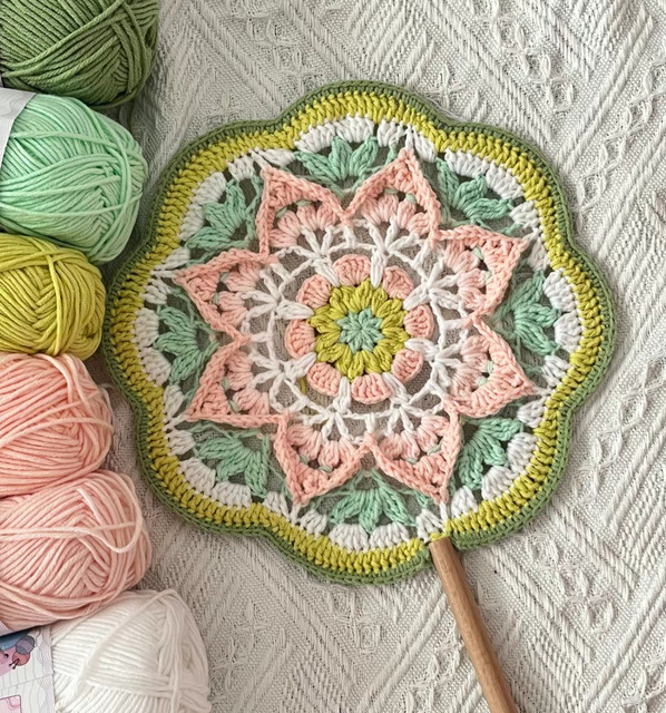 Wool crochet ancient-style round fan DIY material package hand-knitted ...