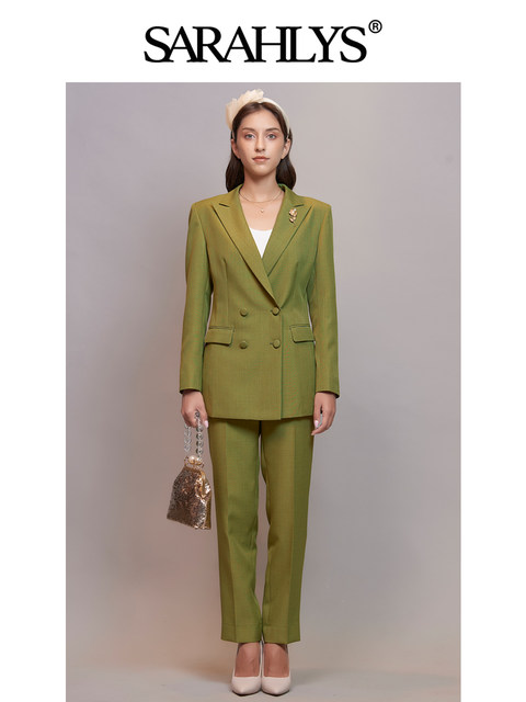 Sarahlys niche designer brand brand avocado green west suit French ...
