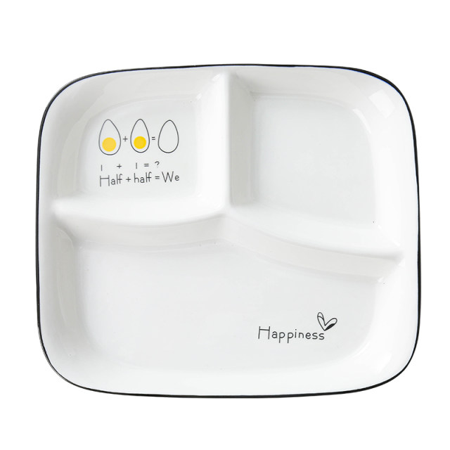 Ceramic divided plate, deeper, microwaveable divided plate, reduced fat ...