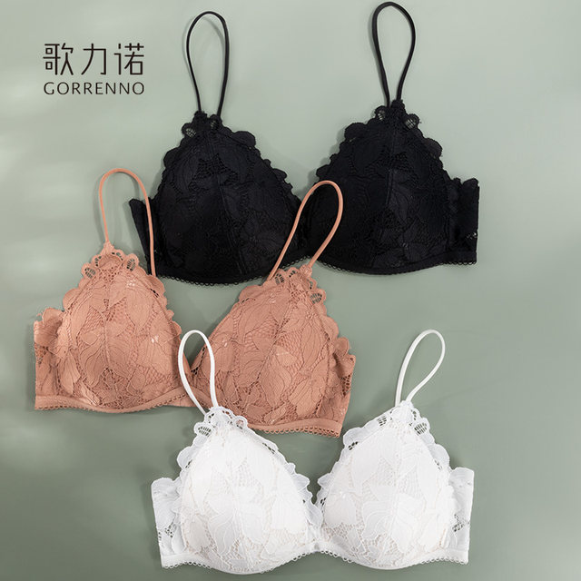 Underwear Women's Thin White Lace Wireless French Triangular Cup Thin ...