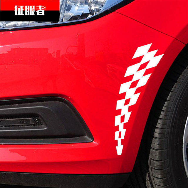 Conqueror car wheel eyebrow sticker checkered flag scratch cover car ...