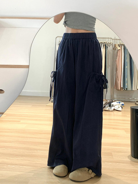 Navy blue overalls for women plus size fat mm slim belly-covering ...