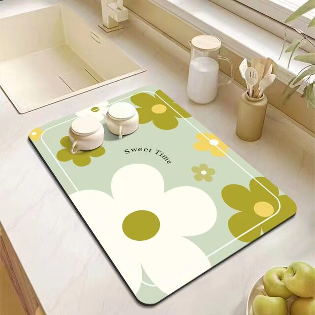 Kitchen countertop drain pad diatom mud absorbent pad tableware dishes ...