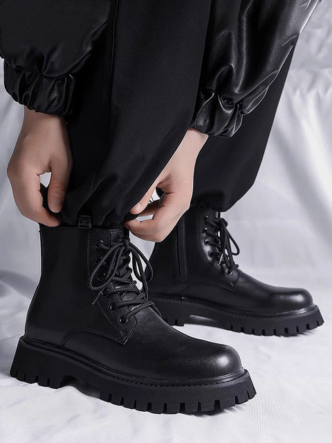 Winter large size Martin boots male 46 high -top leather shoes 47 plus ...