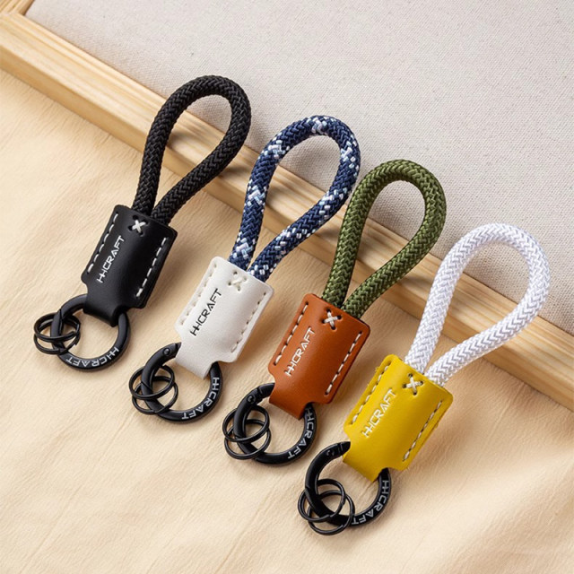 Cowhide braided rope key chain pendant, high quality car key chain ring ...