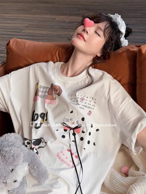 Three-color nightgown Gill Aimar Bear Home Authentic Summer Cute ...