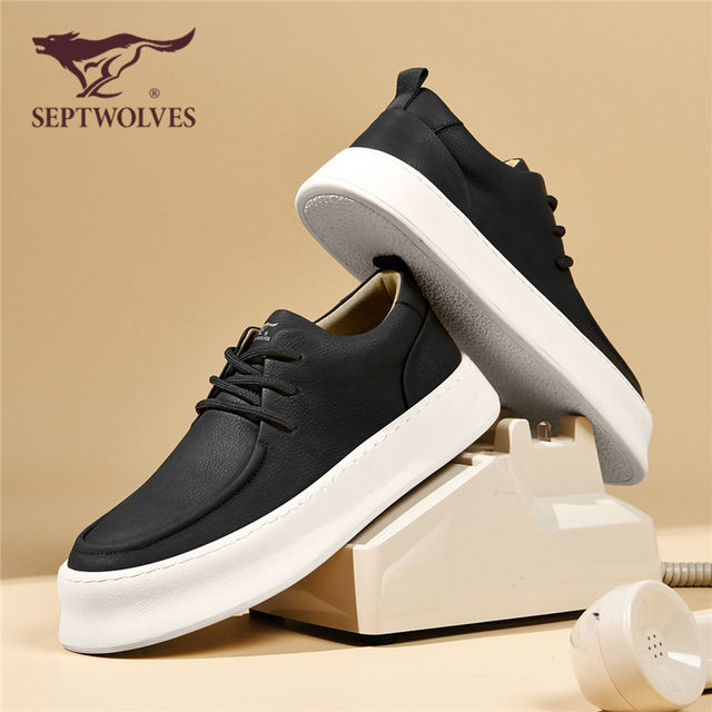 Septwolves casual leather shoes men's sneakers 2024 winter new men's ...