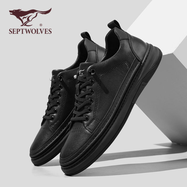 Septwolves men's shoes winter 2024 new casual leather shoes one-leg ...