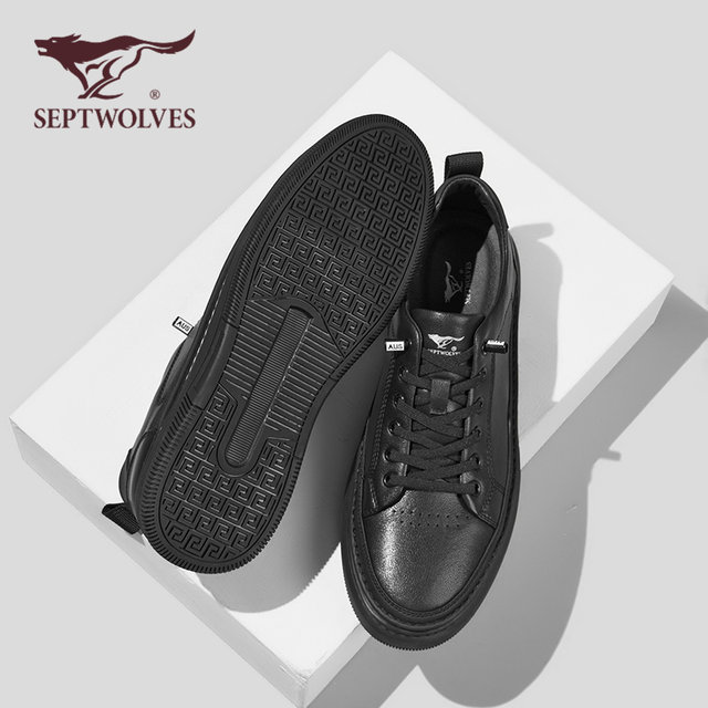 Septwolves men's shoes winter 2024 new casual leather shoes one-leg ...