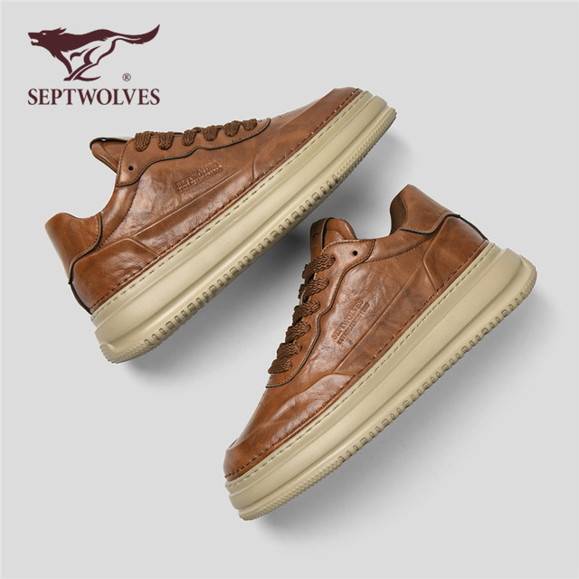 Septwolves thick-soled sneakers men's trendy shoes 2024 new heightening ...