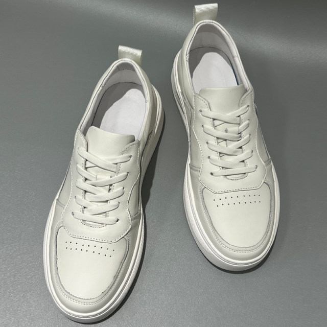 Autumn men's shoes white genuine leather breathable versatile casual ...