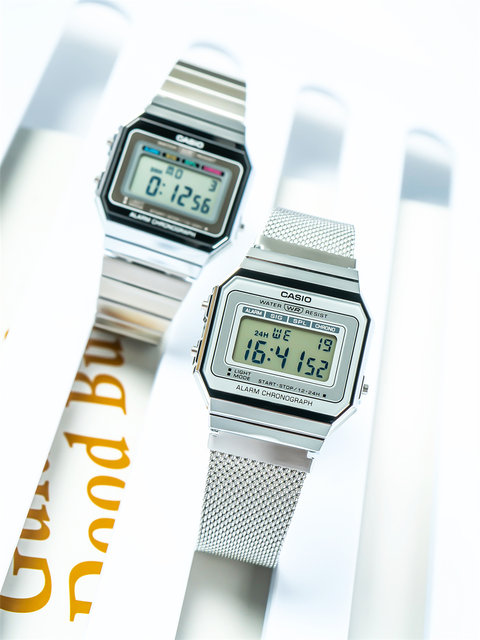 CASIO Casio retro trendy small silver watch small square small square ...