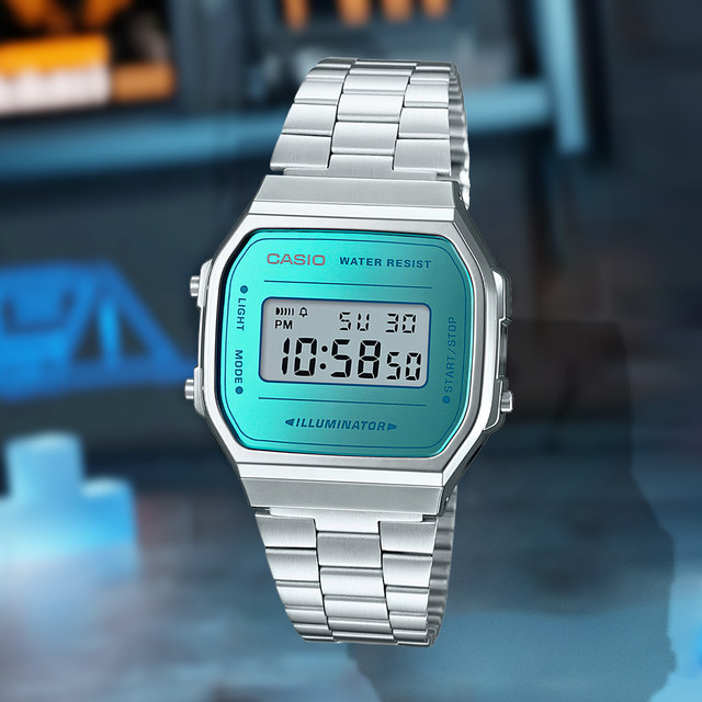 Casio reverse display CASIO waterproof fashion trend retro square ...