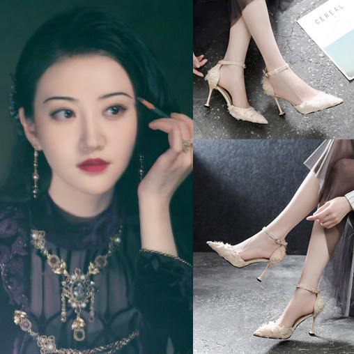 Jingtian Si Teng's same high-heeled shoes for women with swollen feet ...