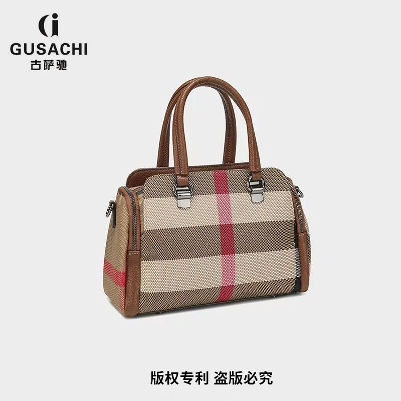 GUSACHI GUSACH bag 2025 new plaid Boston handbag versatile shoulder bag ...