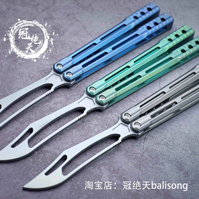 THEONE Orca orca butterfly knife titanium alloy one-piece unsharpened