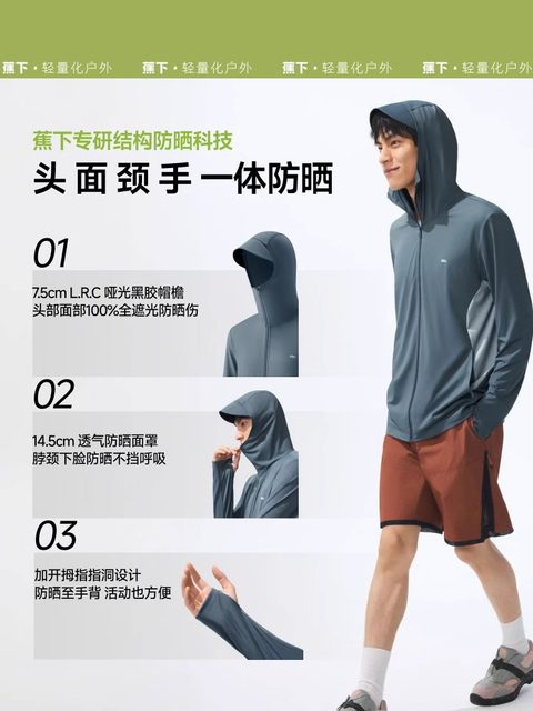 Breathable sunscreen under banana clothing for men with ice silk cool ...