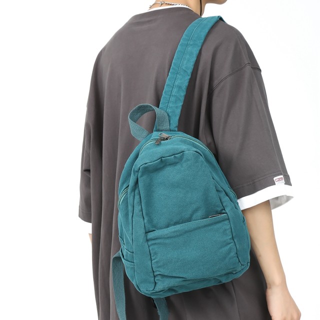 Japanese washed canvas literary and artistic retro small backpack ...